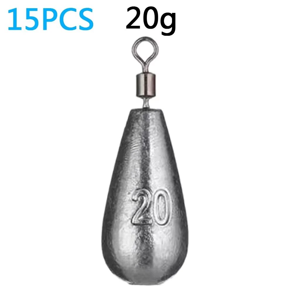 FTK Грузила для рыбалки 15 шт, капсульная форма, 3.5-20г Серебряный, 20G-15PCS
