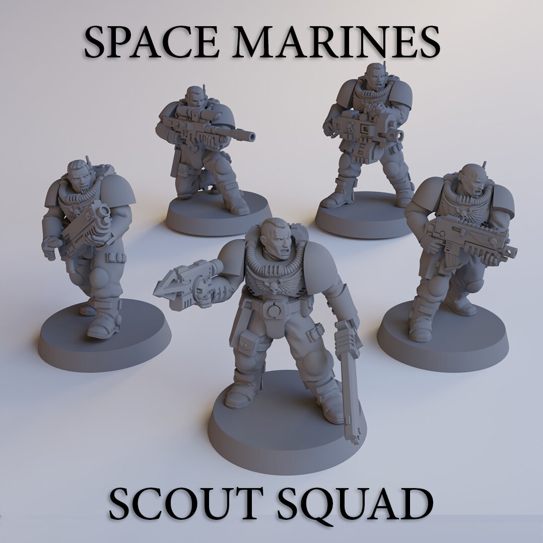 Набор миниатюр Warhammer 40000 Adeptus Astartes: Scout Squad / Космодесант: Отряд Скаутов