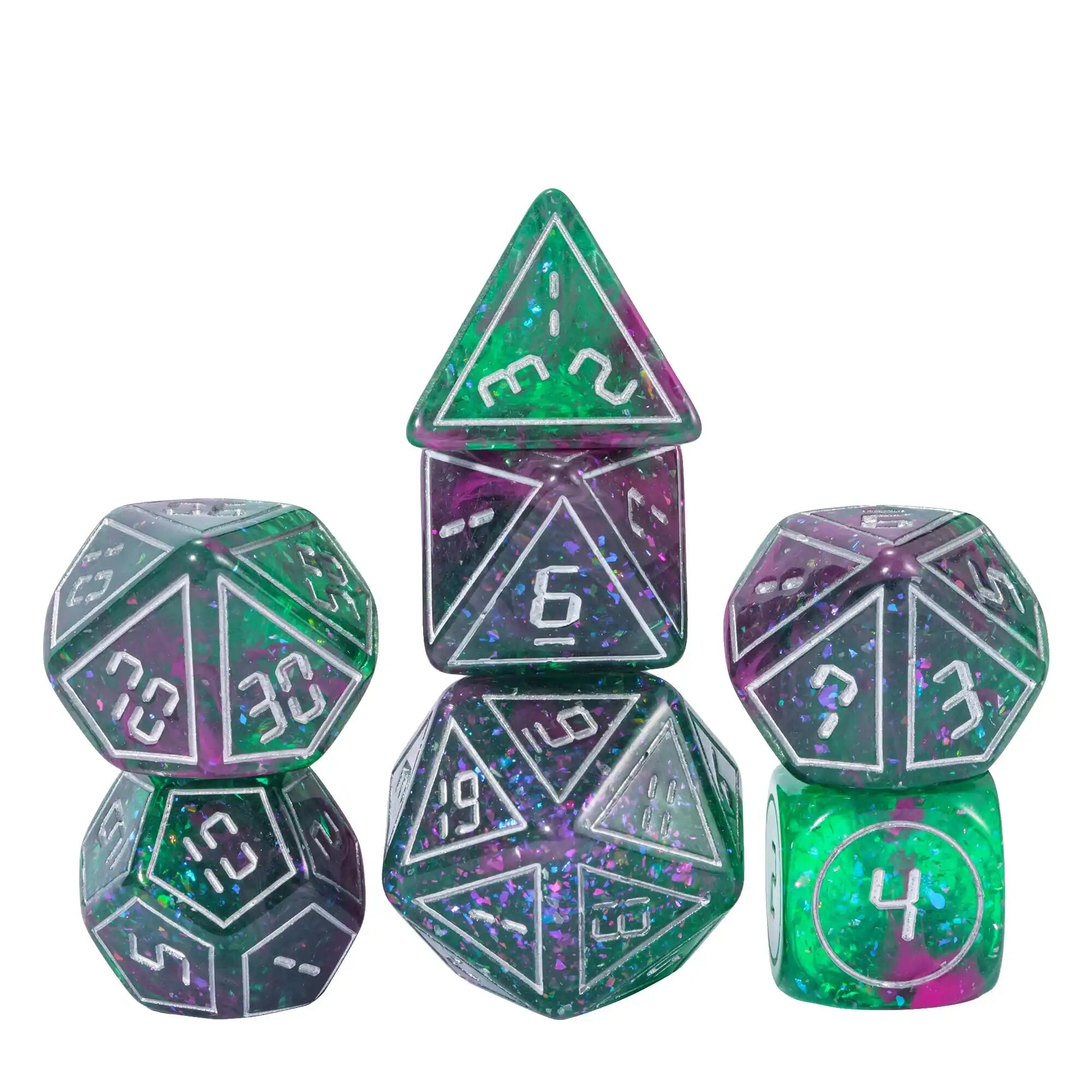 Cusdie набор кубиков DND 7 шт. Pink Green