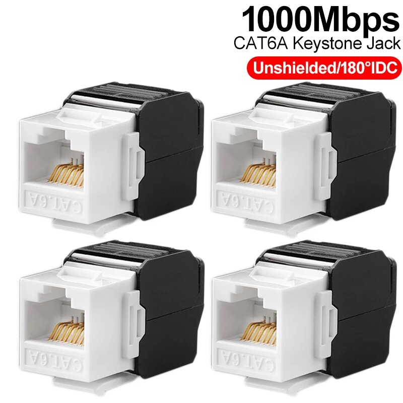 BAPPSUS Cat6a keystone jack 180 градусов 4PCS CAT6A UTP