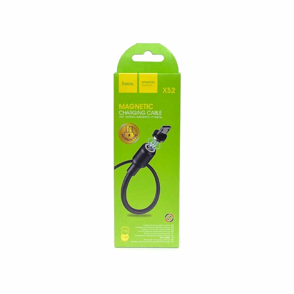 Usb кабель Hoco x52 sereno microusb, 2.4а, магнитный, 1м, pvc, черный 0L-00049866