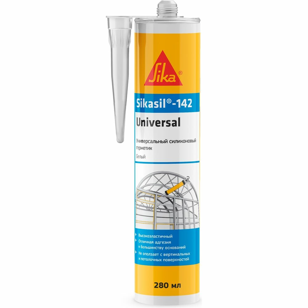 Универсальный силиконовый герметик SIKA sil-142 Universal серый, 280 мл 785038