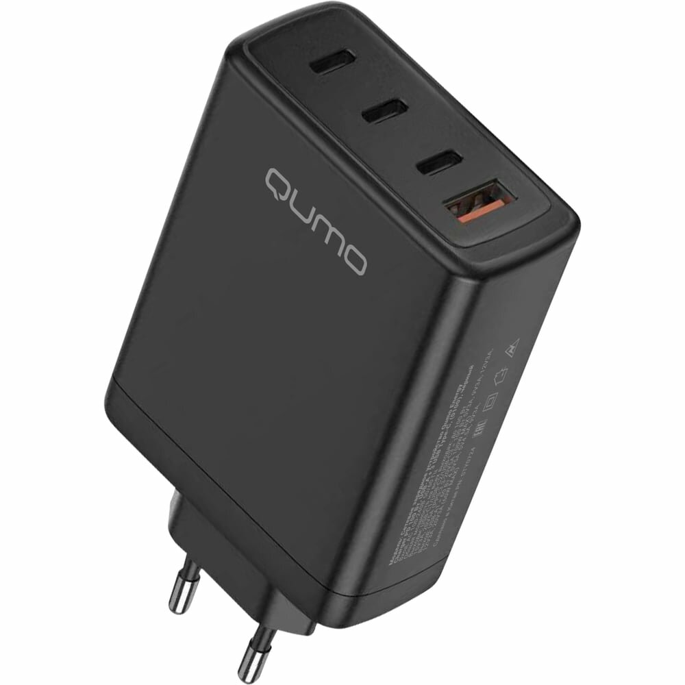 Сетевое зарядное устройство Energy Charger PD 100 Вт, USB-A + 3 USB Type-C, (0100), черный QUMO 49543