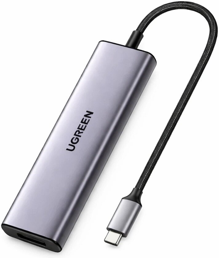 USB концентратор Ugreen CM511 (75586) 6 в 1 серый