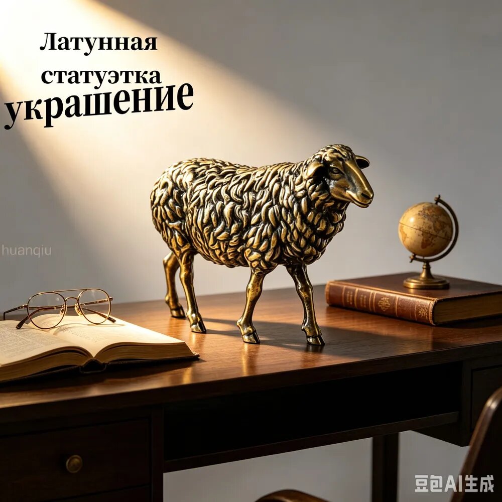 Статуэтка Овцы, высота 2.2 см, длина 3 см