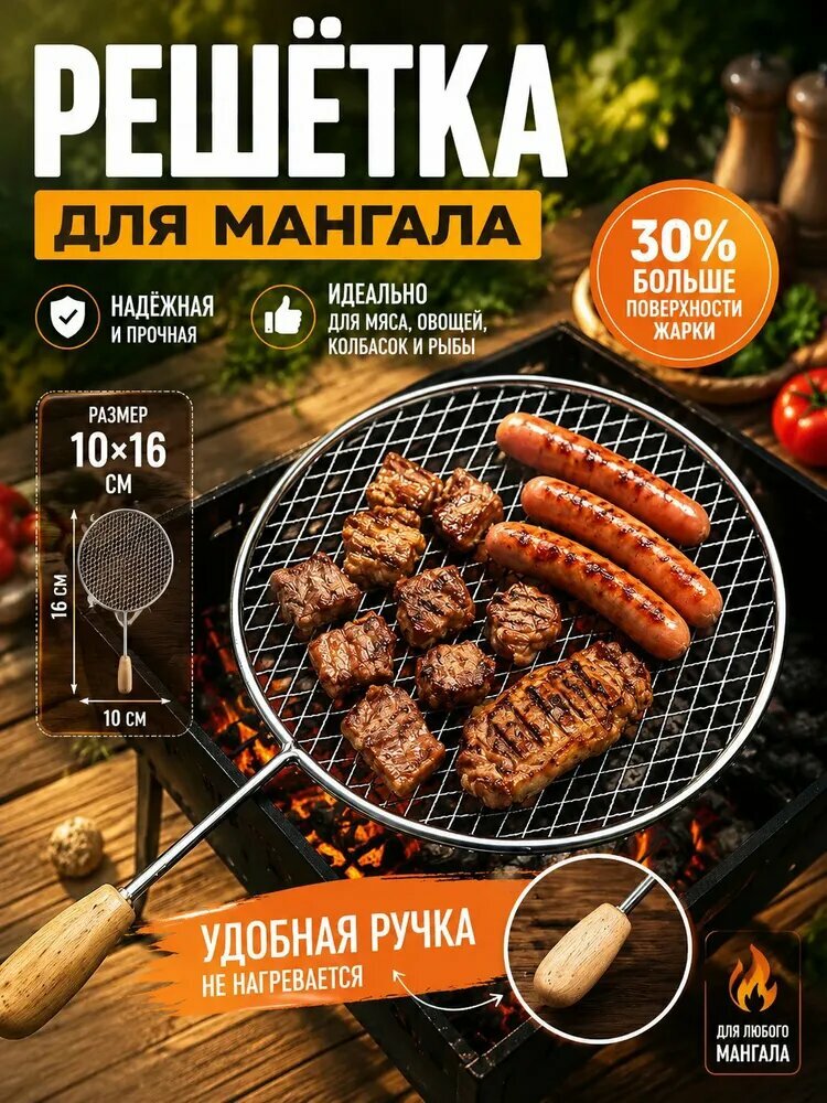 Решетка-гриль длина 10 см, ширина 10 см,