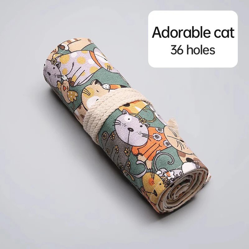 Складной пенал с котами, 36 ячеек