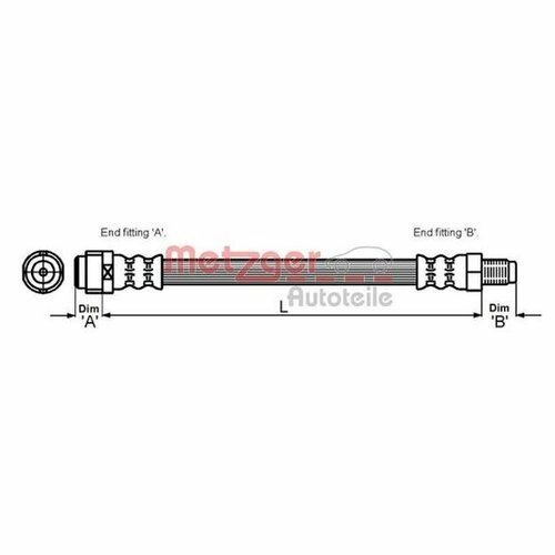 Тормозной шланг ml-class w163 98>05 1634200748, a1634200748,1634201348, a1634201348 CAVO C900485A