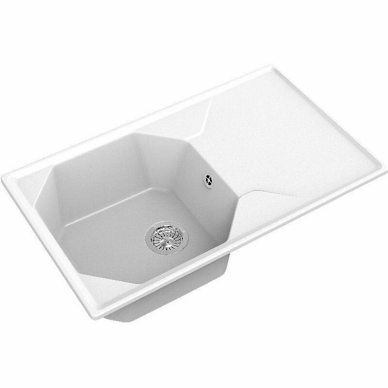 Мойка для кухни GranFest 84х50 U-840L иней, 1 чаша, искусственный мрамор