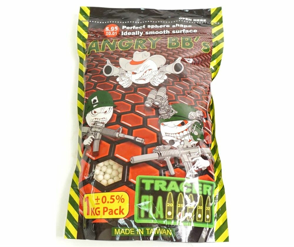Шарики трассирующие ANGRY BBs 0,25 зеленые, 1кг