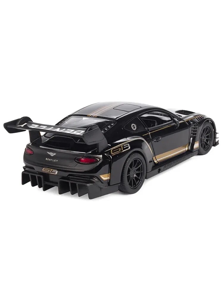 Машинка Kinsmart Bentley Continental GT3 черная металлическая 1:38 12.5 см — фото 1