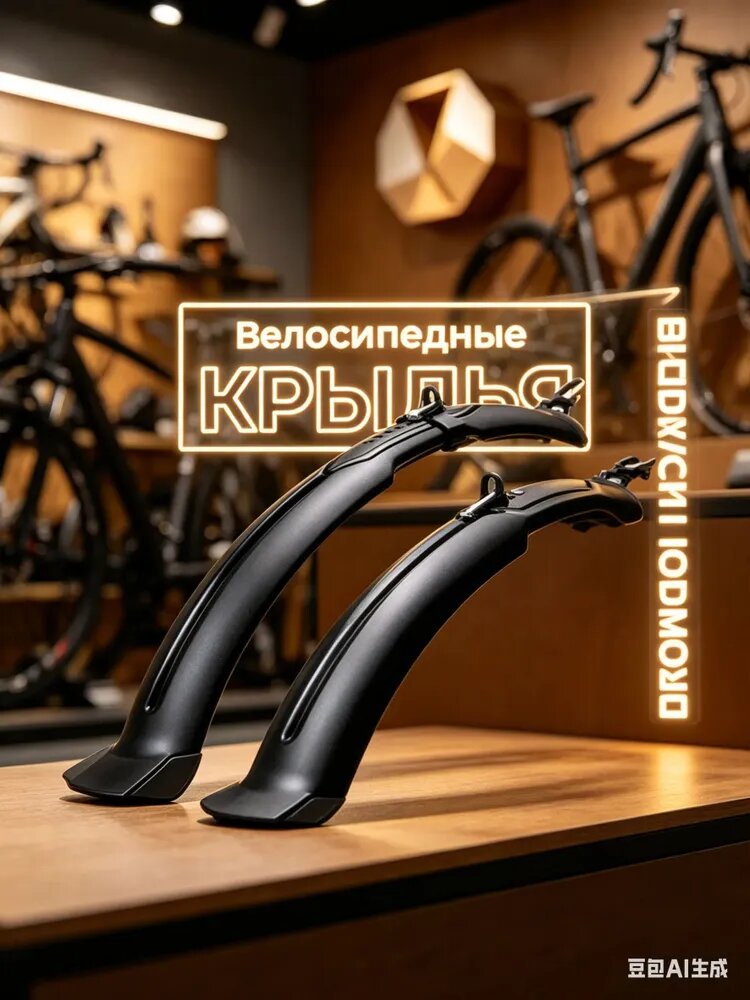 Комплект брызговиков для велосипеда полная защита от воды и грязи 24-26 дюймов черные крылья из гибкого пластика ; набор крыльев переднее и заднее для дождливой погоды и осени