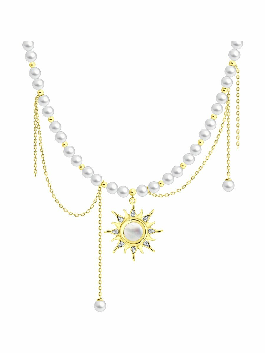 Бусы, серебро, 925 проба