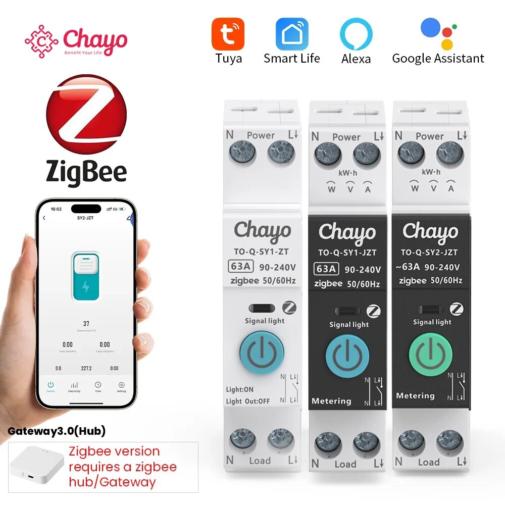 Автоматический выключатель SY2 1P 1-63A ZigBee