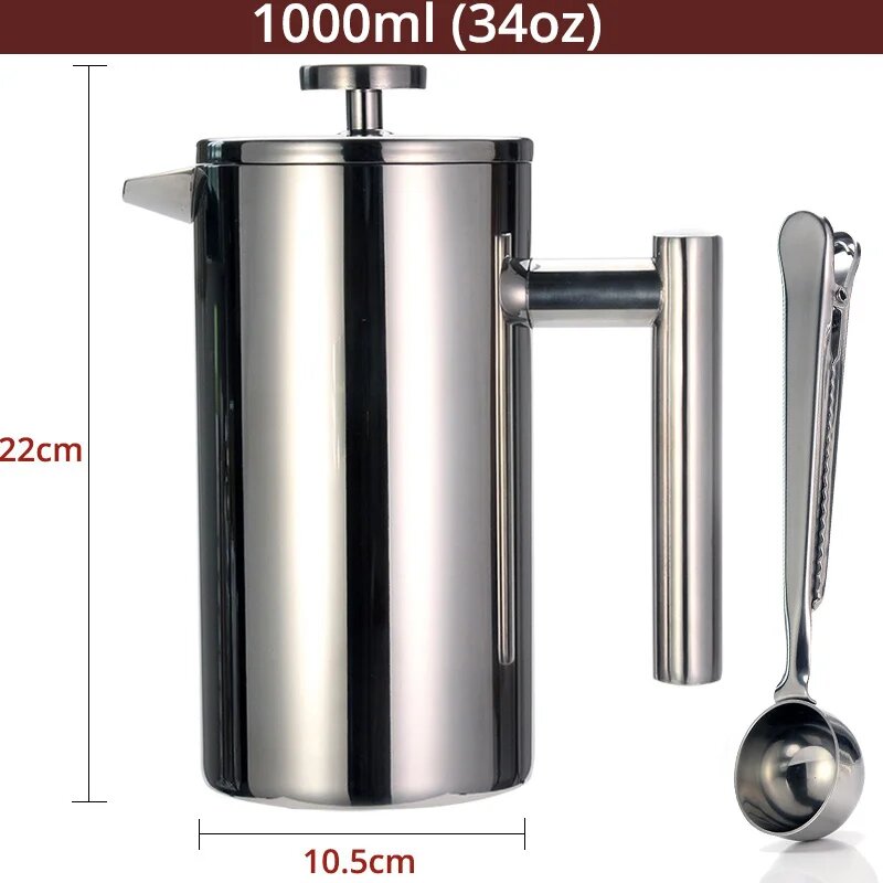 Французский пресс Leeseph из нержавеющей стали Серебряный, 1000ml1