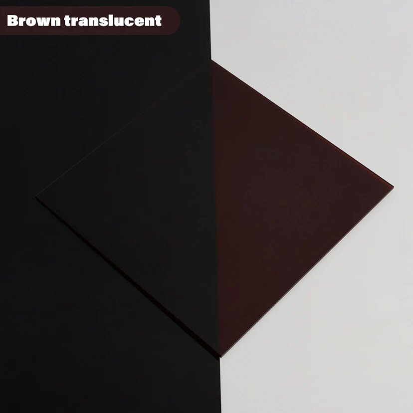 Цветной акриловый лист 5 мм Коричневый, 100x100x5mm, Brown translucent