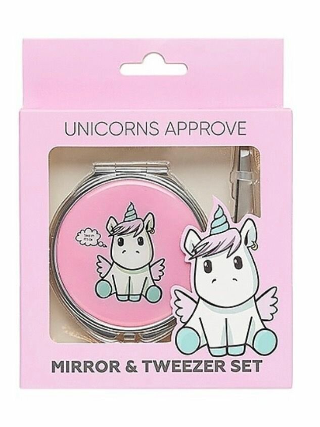 UNICORNS APPROVE Подарочный набор: зеркальце + щипчики для бровей