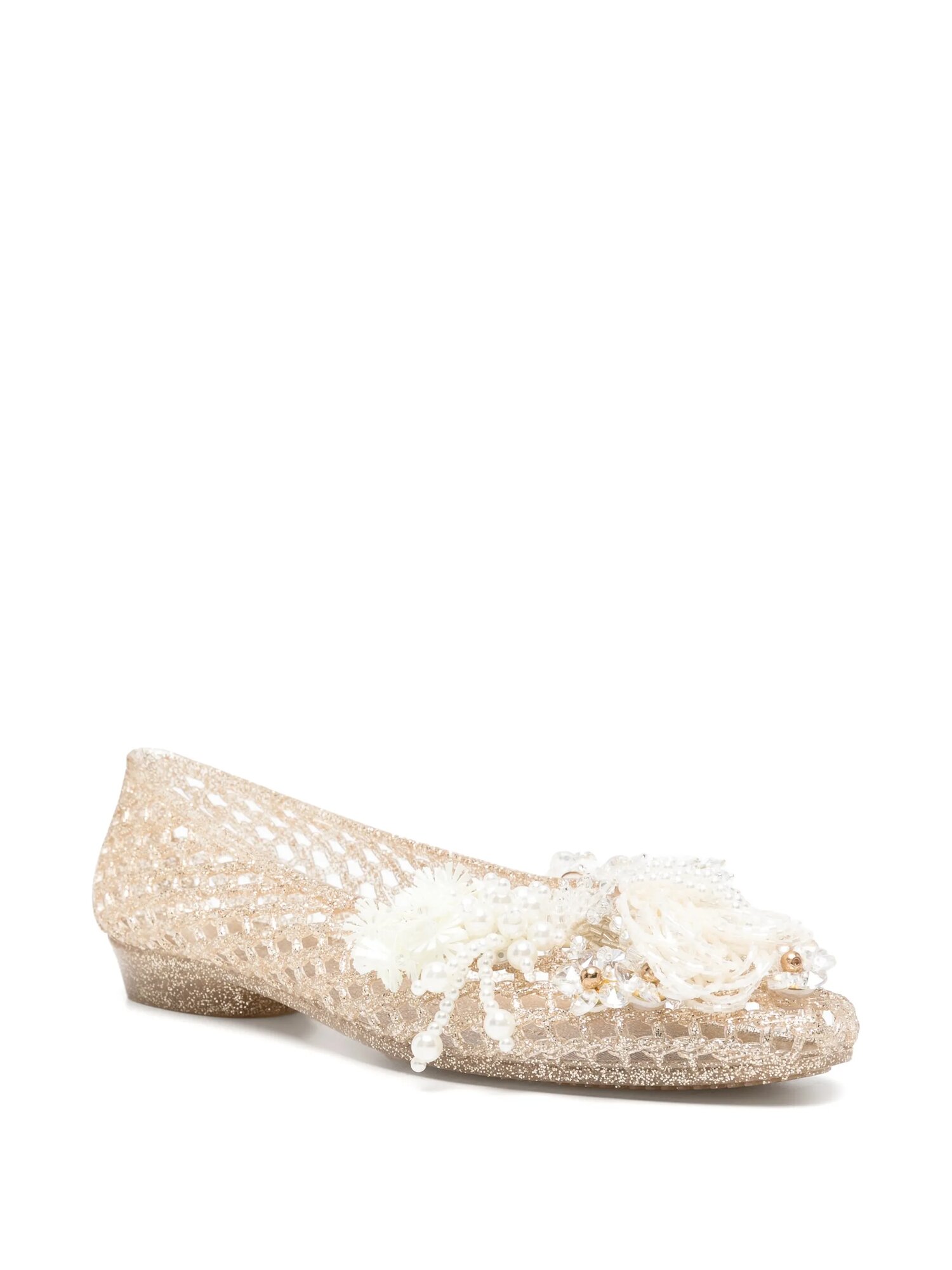 Туфли  Glitter-embellished flat pumps, размер 40, золотистый — фото 1