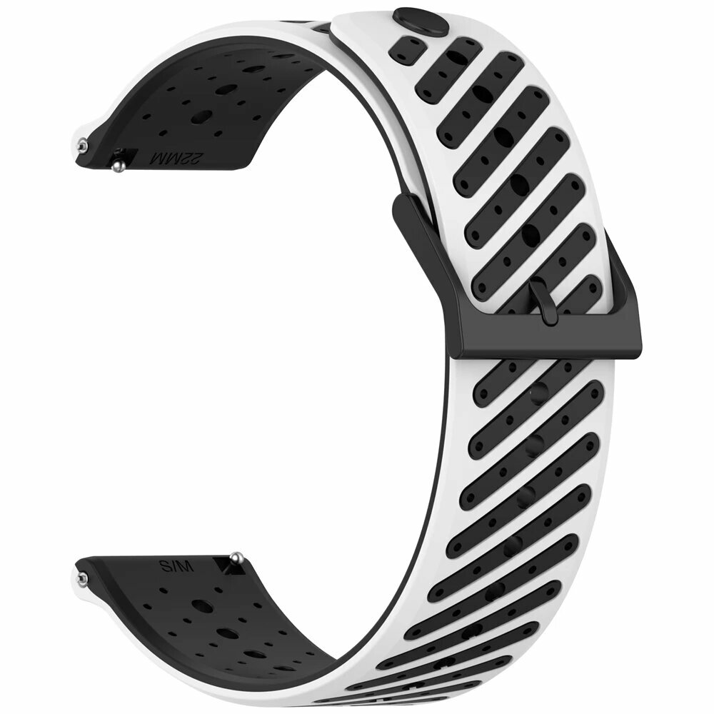 Силиконовый ремешок для Suunto Vertical 2/RACE 2/Run/Ocean/Peak Pro YEELUSEE 22 Мульти, White Black