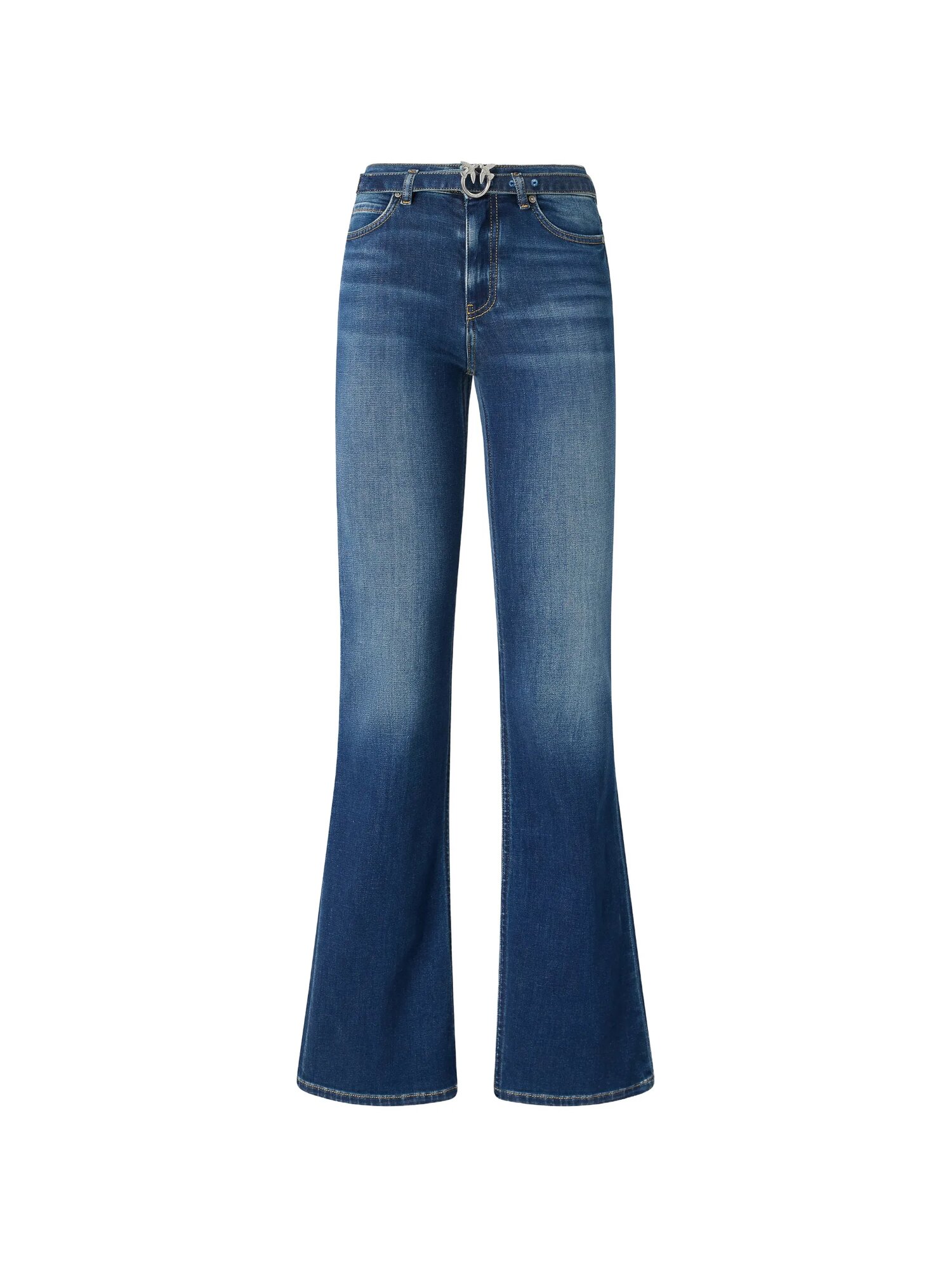 Джинсы Love Birds buckle flared jeans 