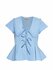 Блуза GANNI Ruffled tie-fastening blouse, размер 34, синий