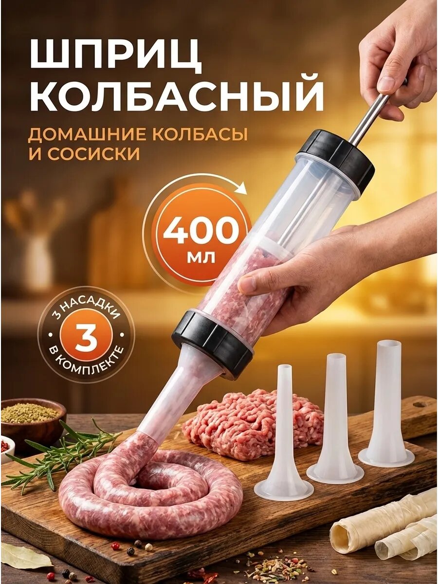Шприц ручной колбасный для сосисок, колбасы