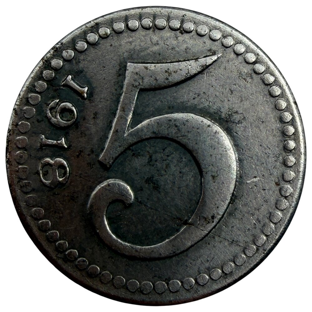 Германия, Германская империя, Майнц 5 пфеннигов 1918 г.