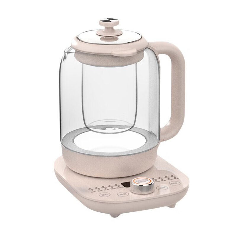 Электрическая стеклянная кастрюля Joyoung Health Pots, розовая, 1.5 л, для приготовления здоровой пищи, стильный дизайн
