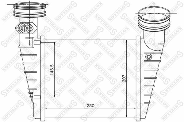 STELLOX Радиатор интеркулера для Volkswagen Passat, Skoda SuperB 1.8T AWT 00-03