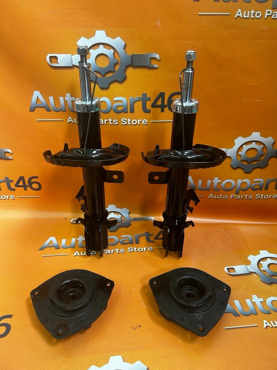 Амортизаторы передние комплект 2 штуки с опорами Ниссан Ноте, Nissan Note E11 2005-2012, Just Drive, Япония