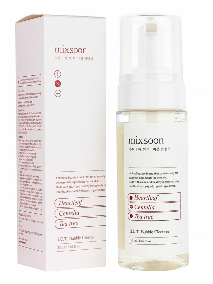 Mixsoon Очищающая мягкая пенка для лица H.C.T. Bubble Cleanser (150 мл)