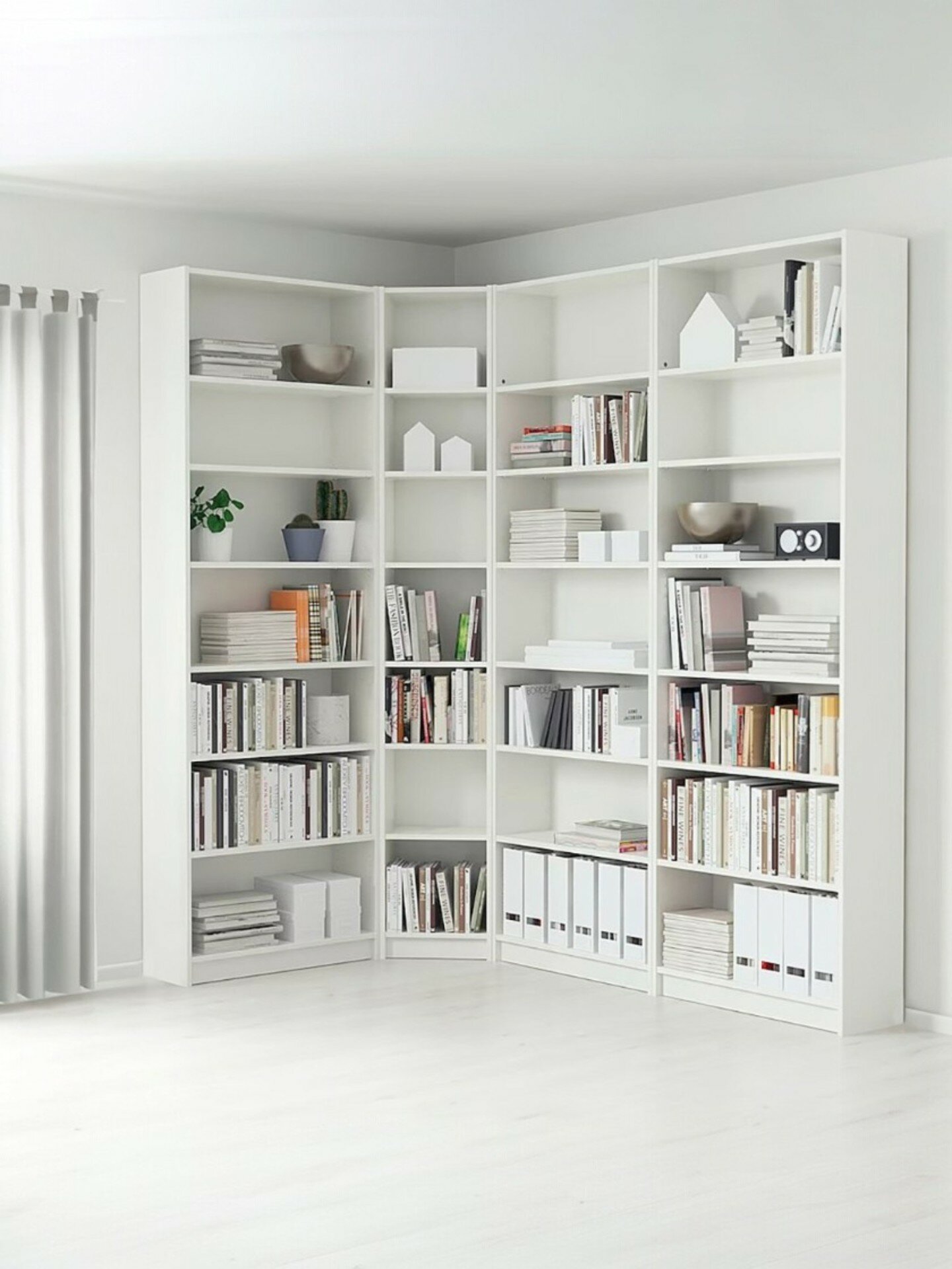 Стеллаж Билли 18 Белый Фасадный 0101 NEW 215x135x237 см, GOODFORM
