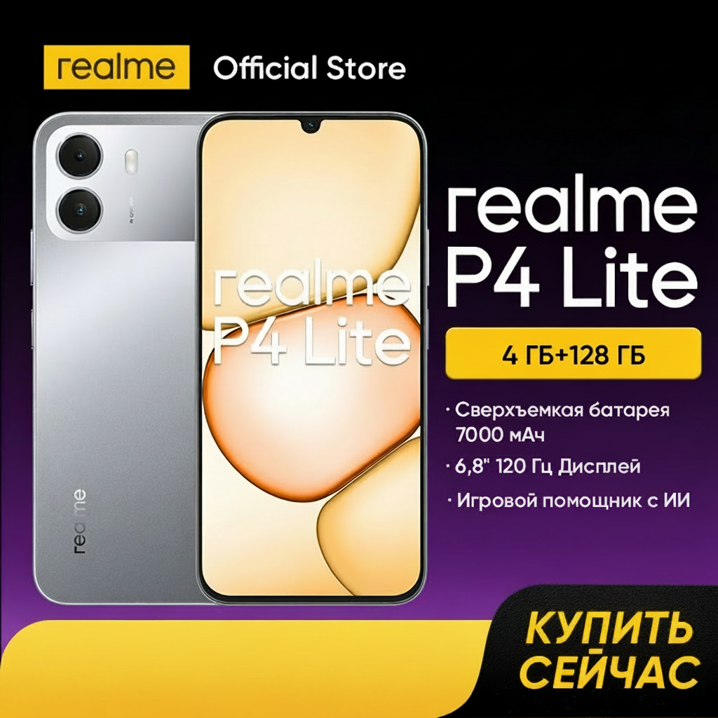 Смартфон Realme P4 Lite, 4/128ГБ