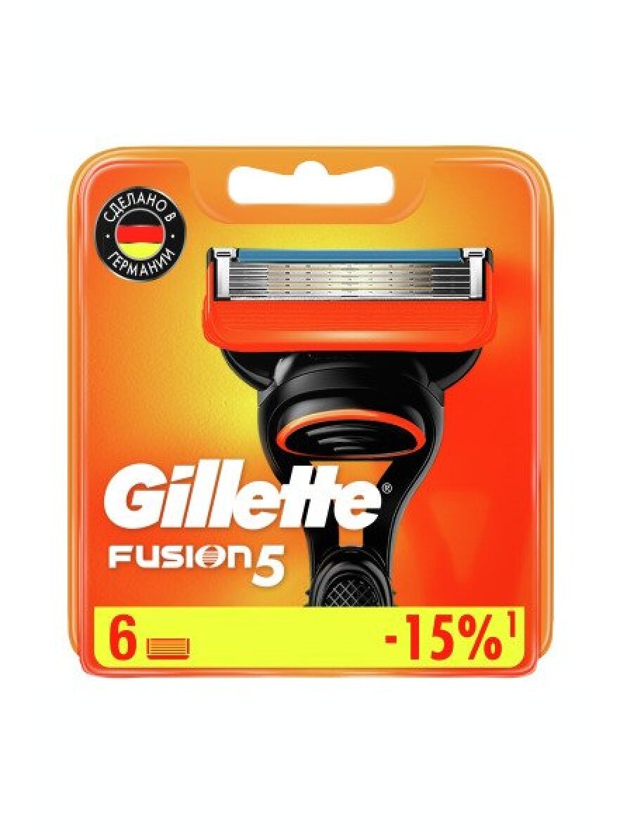 Сменные кассеты для бритья Gillette Fusion5, 6 шт