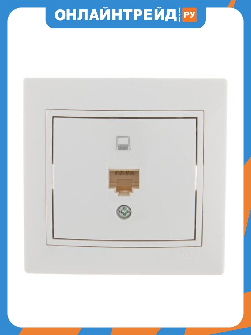 Розетка компьютерная Lezard 1-м СП Mira RJ45 бел./бел, 701-0202-139