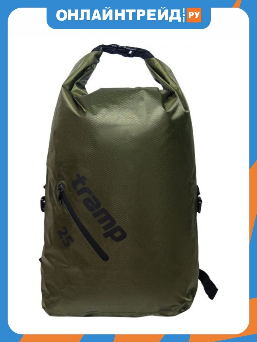 Герморюкзак Tramp TRA-256 25л Diamond Rip-Stop, оливковый