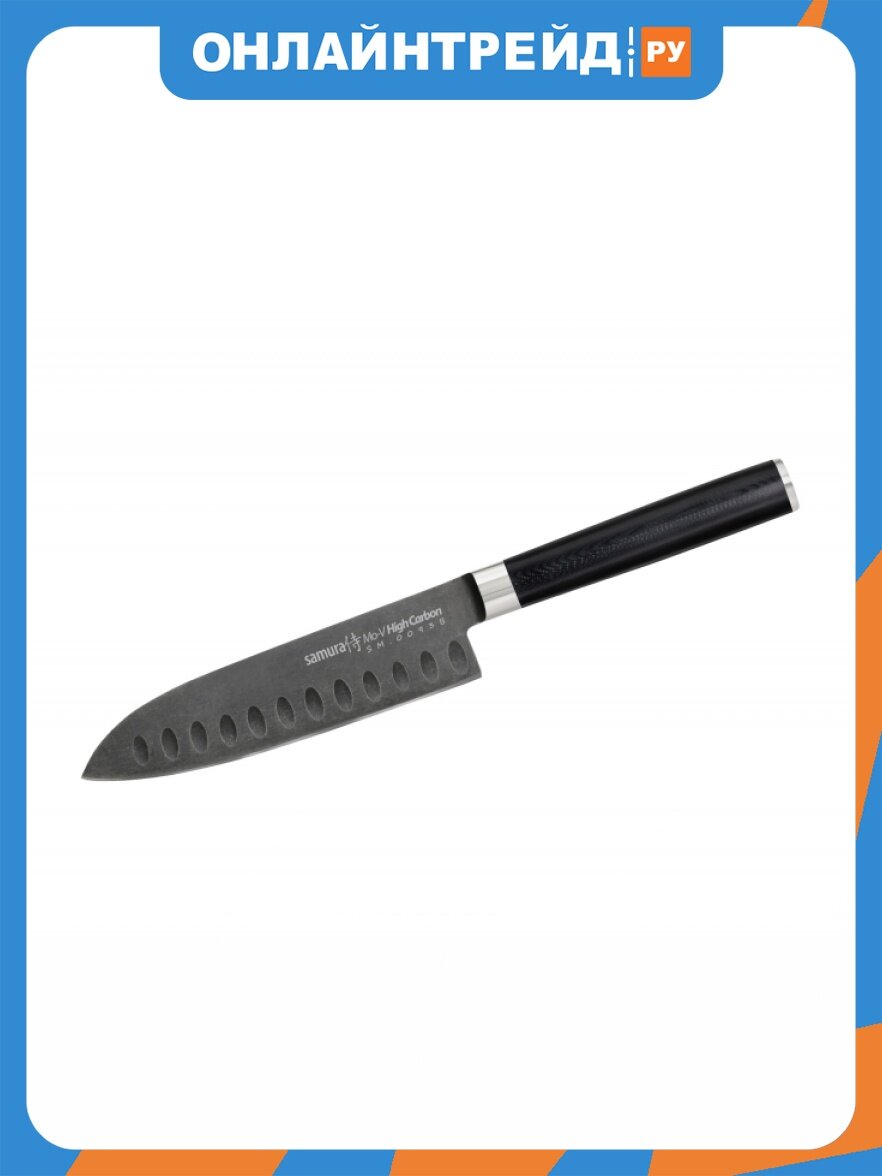 Нож кухонный Сантоку Samura Mo-V Stonewash 13,8 см (SM-0093B/K)