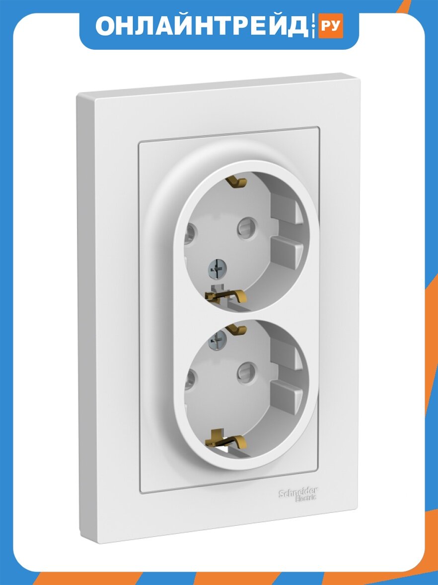 Розетка Systeme Electric (schneider Electric) SCHNEIDER ELECTRIC ATLASDESIGN 16А, в сборе, белый ATN000126