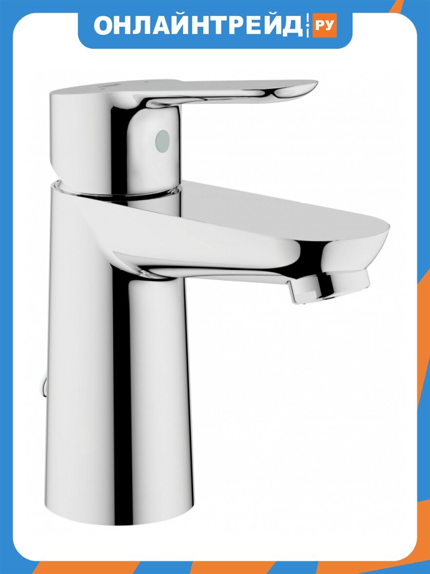 Смеситель для раковины Grohe BauEdge, без донного клапан, хром (23329000)