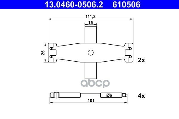 Ремкомплект, тормозные колодки BMW X1 F48 LCI 18i B38C Ate арт. 13-0460-0506-2