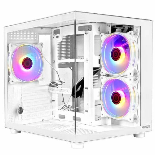 Компьютерный корпус Ginzzu V250 REV1 (V250 REV1) белый - Mini Tower, Micro-ATX, USB 2.0 Type-A, USB 3.2 Gen 1 Type-A