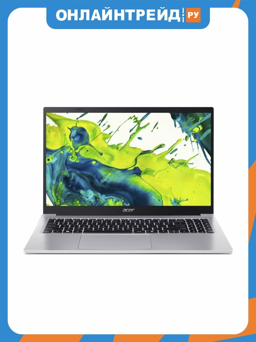 Ноутбук Acer Aspire Lite AL15-33P-3809 15.6", IPS, Intel Core 3 N355 1.9ГГЦ, 8-ядерный, 8Гб DDR5, SSD 512Гб, Intel Graphics, без ОС, серебристый (NX. D2MEM.001)