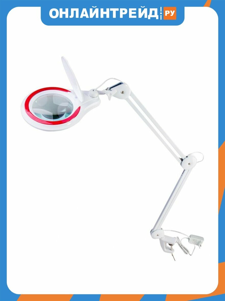 Лупа Veber 8608D 5D (5 дптр, 127 мм) на струбцине с подсветкой LED