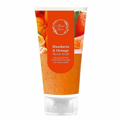 FRESH LINE Гель-скраб для душа мандарин и апельсин Shower Scrub Mandarin & Orange, 150 мл