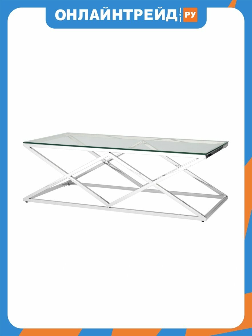 Стол журнальный Stool Group стул груп 120*60 инсигния, прозрачное стекло, сталь