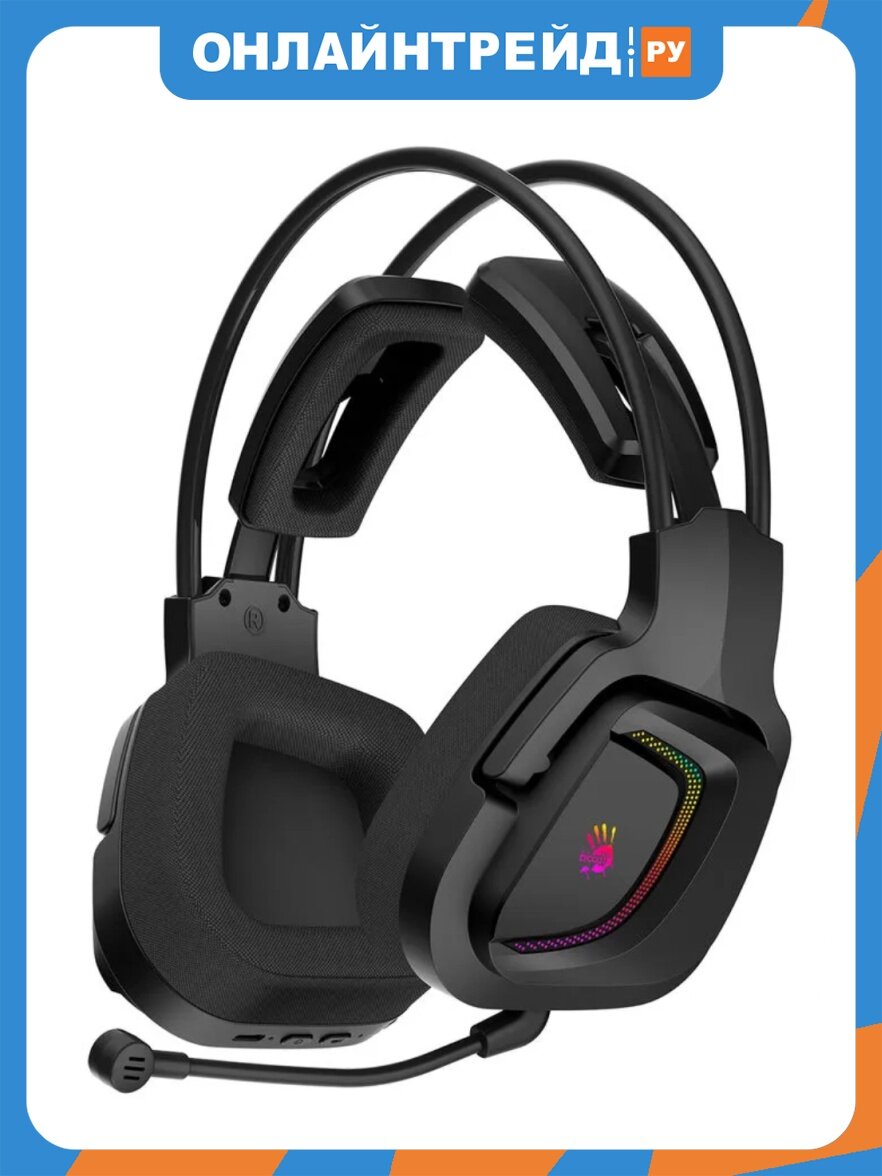 Игровые наушники A4TECH Bloody MR575, проводные (USB), черный