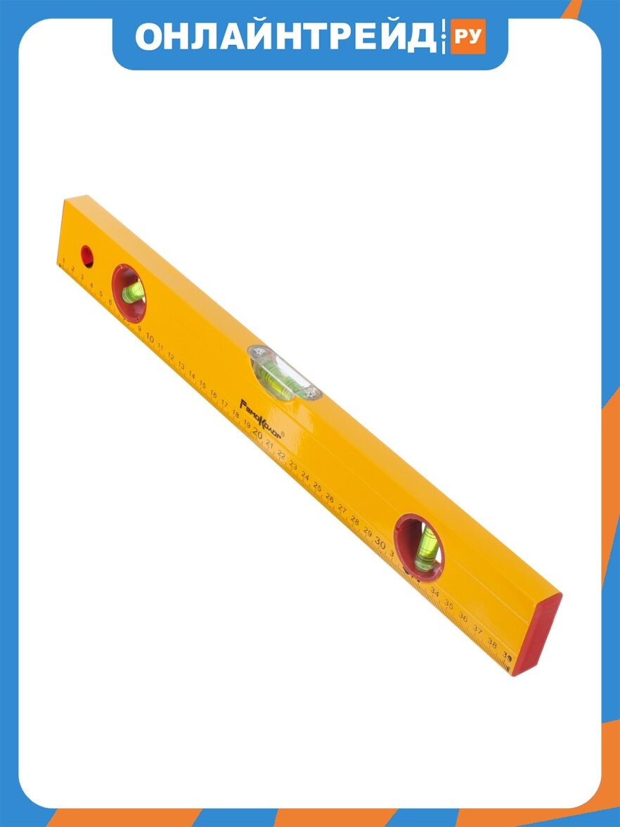 Уровень алюминиевый Ремоколор Yellow, 3 ампулы, 40 см 17-0-004