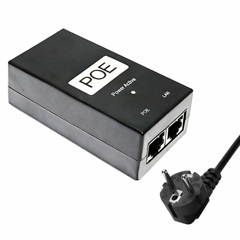Настольный POE-инжектор 24V/48V 1000Mbps для камер и сетей