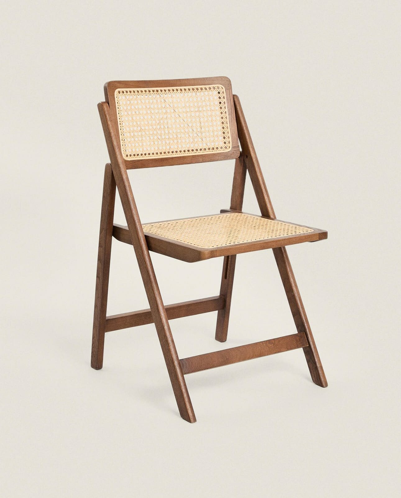 Стул ZARA HOME складной стул деревянный и ротанговый, коричневый, 80 x 46 x 48 см 4242/073/700-99