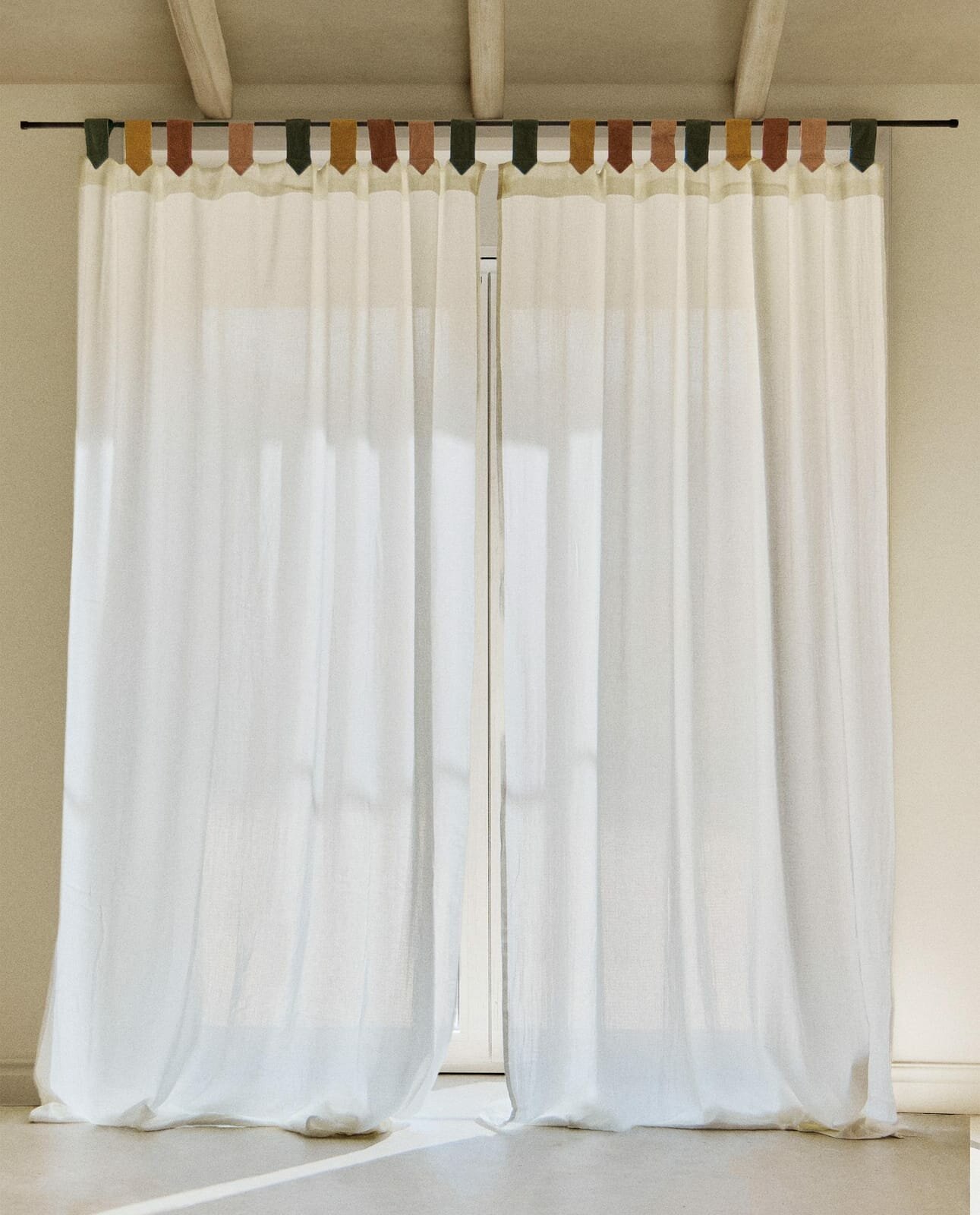 Штора ZARA HOME bawelniana, хлопок, муслин, 140x270 см, разноцветный
